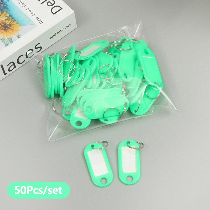 50Pcs Colorful Keychain Key Tag Label ID Name Room Address TEL Number ...