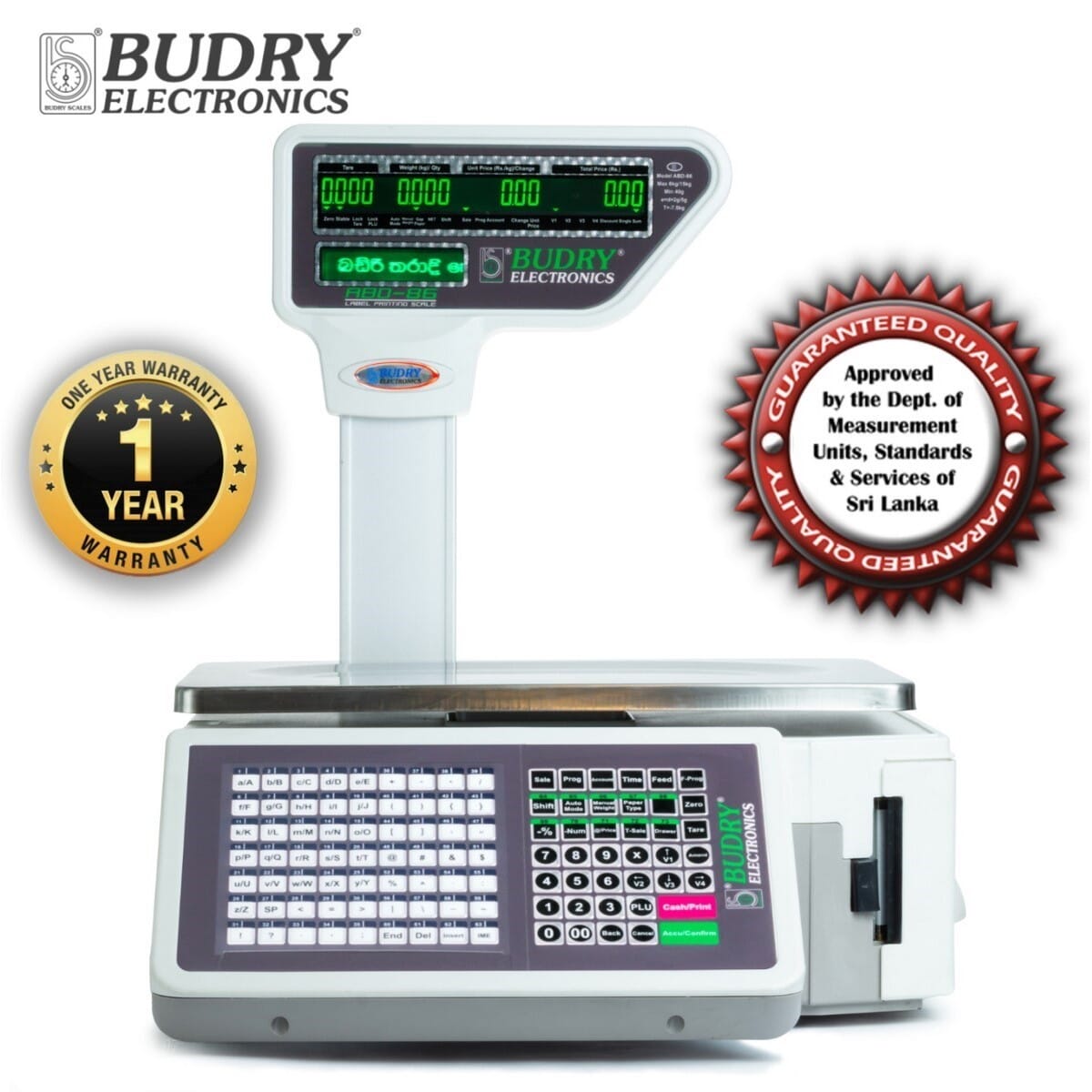 BUDRY ABD86 – 15kg Electronic Barcode Label Printing Scale | Daraz.lk