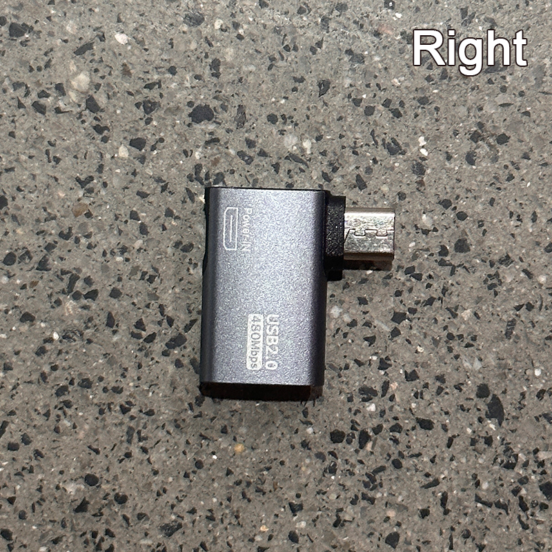 OTG Cable Adapter 4K 90 Degree Left Angle Powered Micro USB To USB OTG ...
