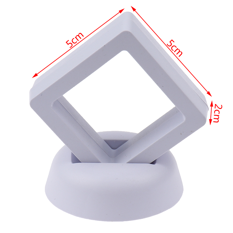 Square 3D Floating Jewelry Coin Display Frame Holder Box Case w/ Stand ...
