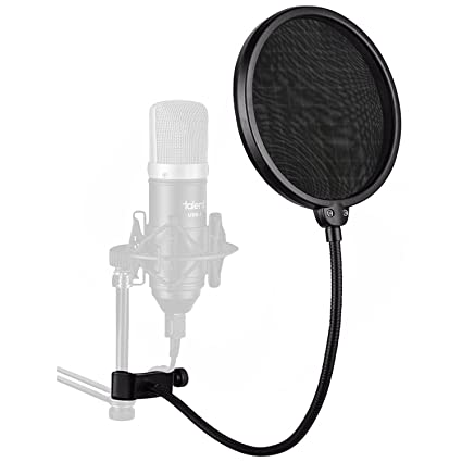 Professional Studio Microphone Pop Shield Pop Filter Dual Layered Wind ...