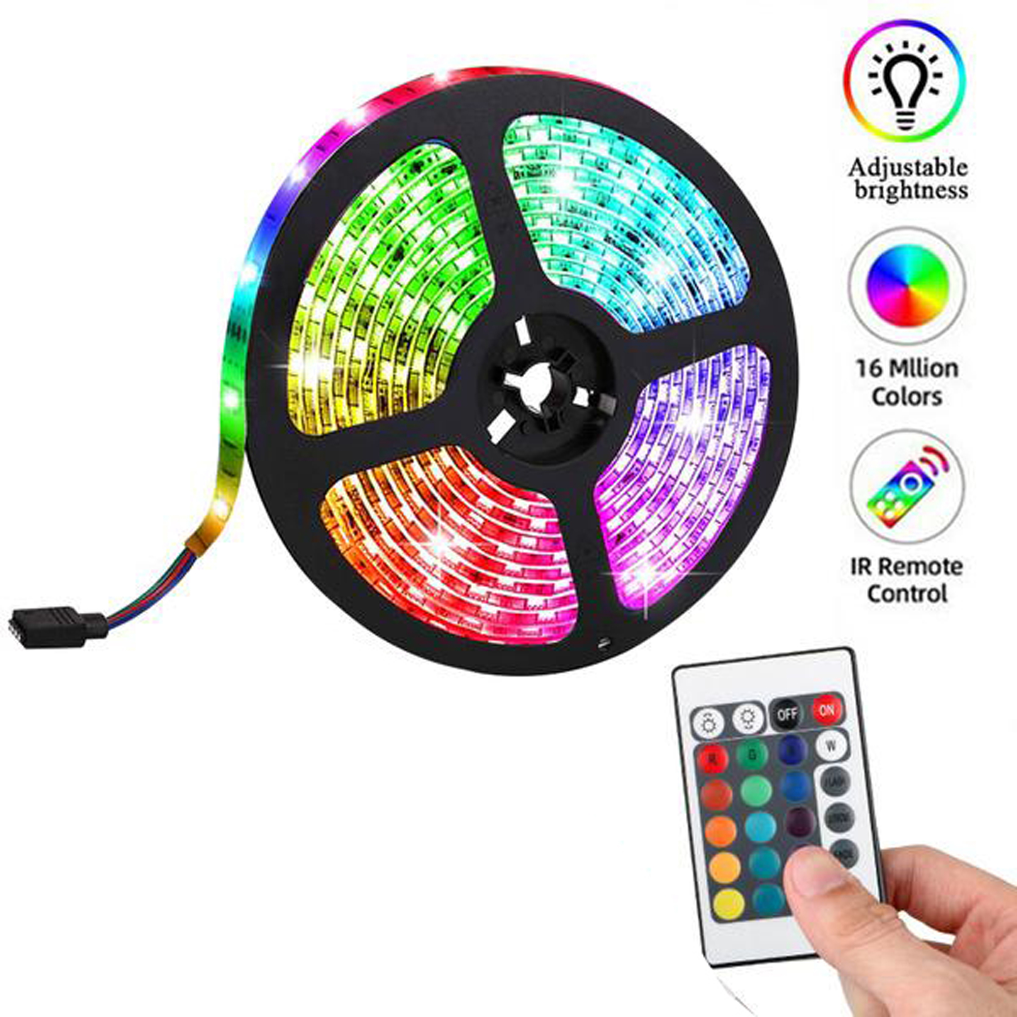 12V LED Light Strip 5M RGB LED Tape Lights RGB Rope Lights Flexible Changing LED Strip Lights ...