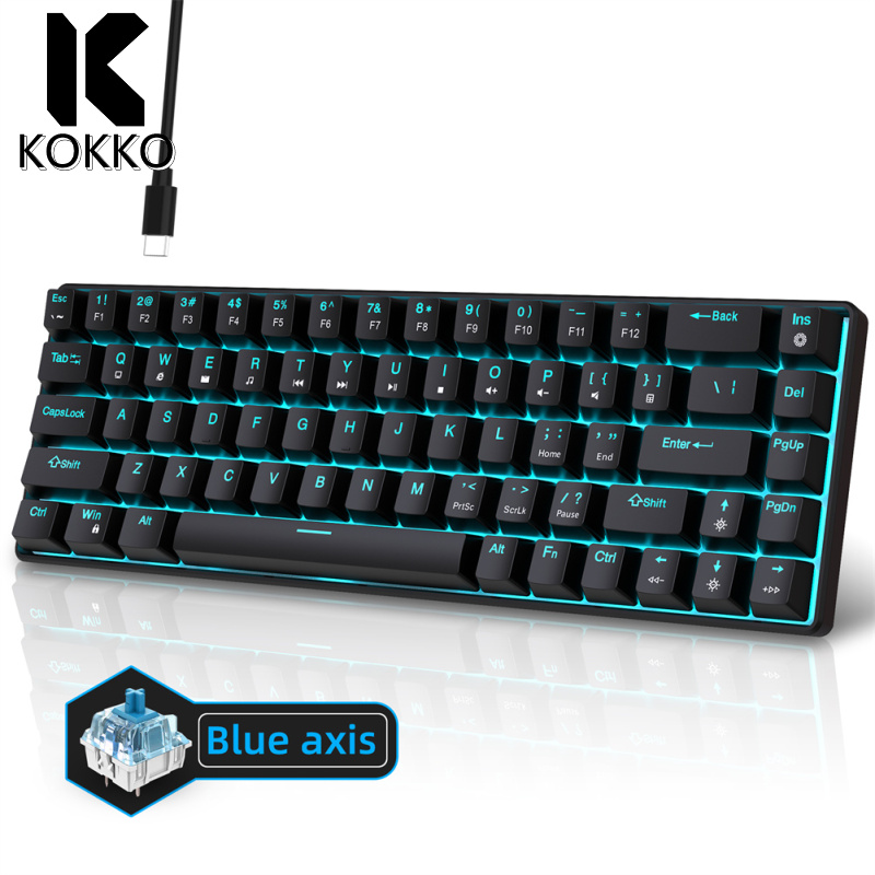 KOKKO Mechanical Keyboard Wired Keyboards For Gaming Cool Lighting Hot ...