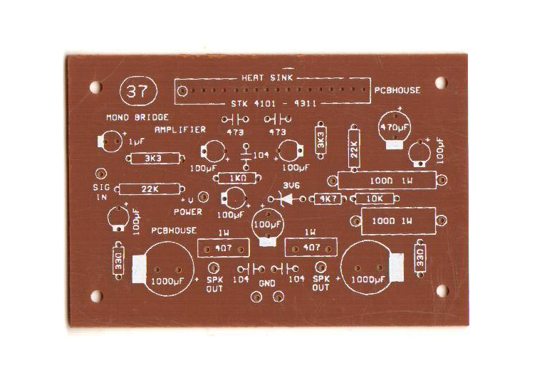 STK 4301 / 4311 Mono Amplifier (24W to 32 W) Single IC PCB Board Only ...