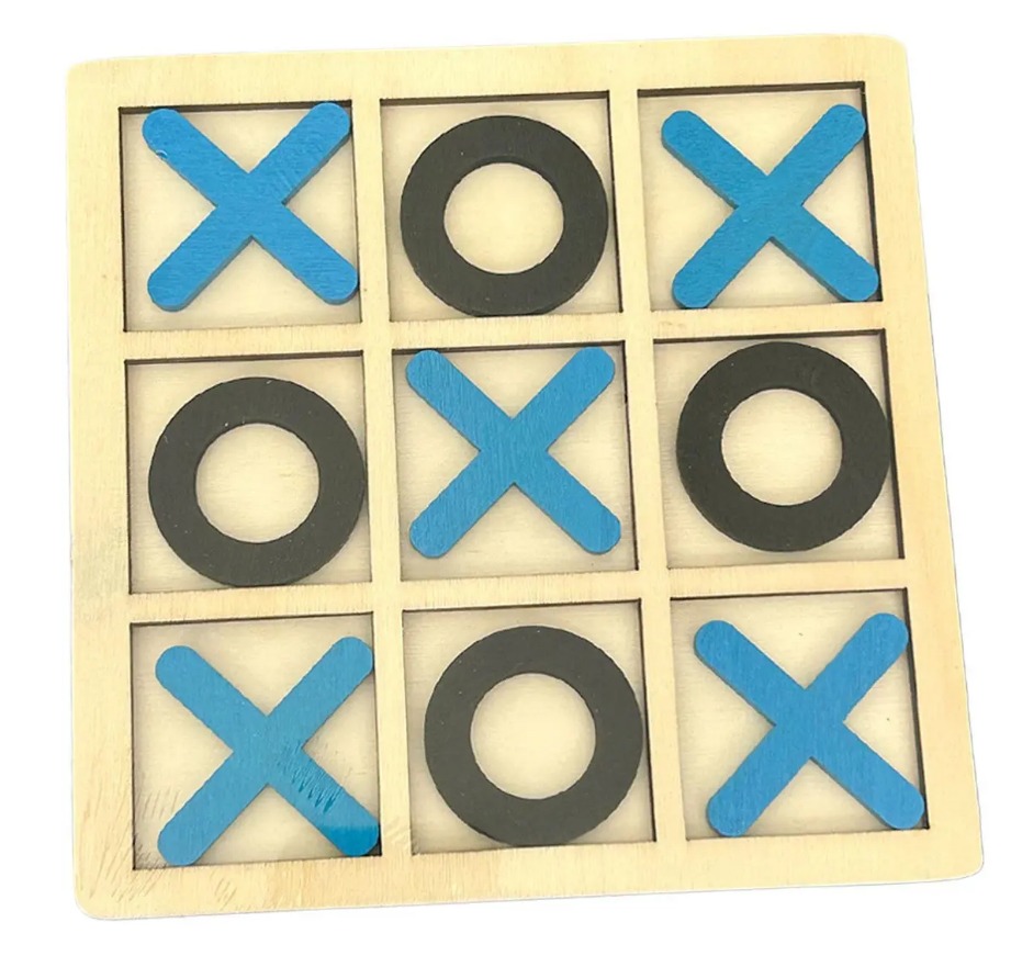 Tic Tac Toe Wooden Block Game - XO Game Puzzle Game for Kids & Adults ...