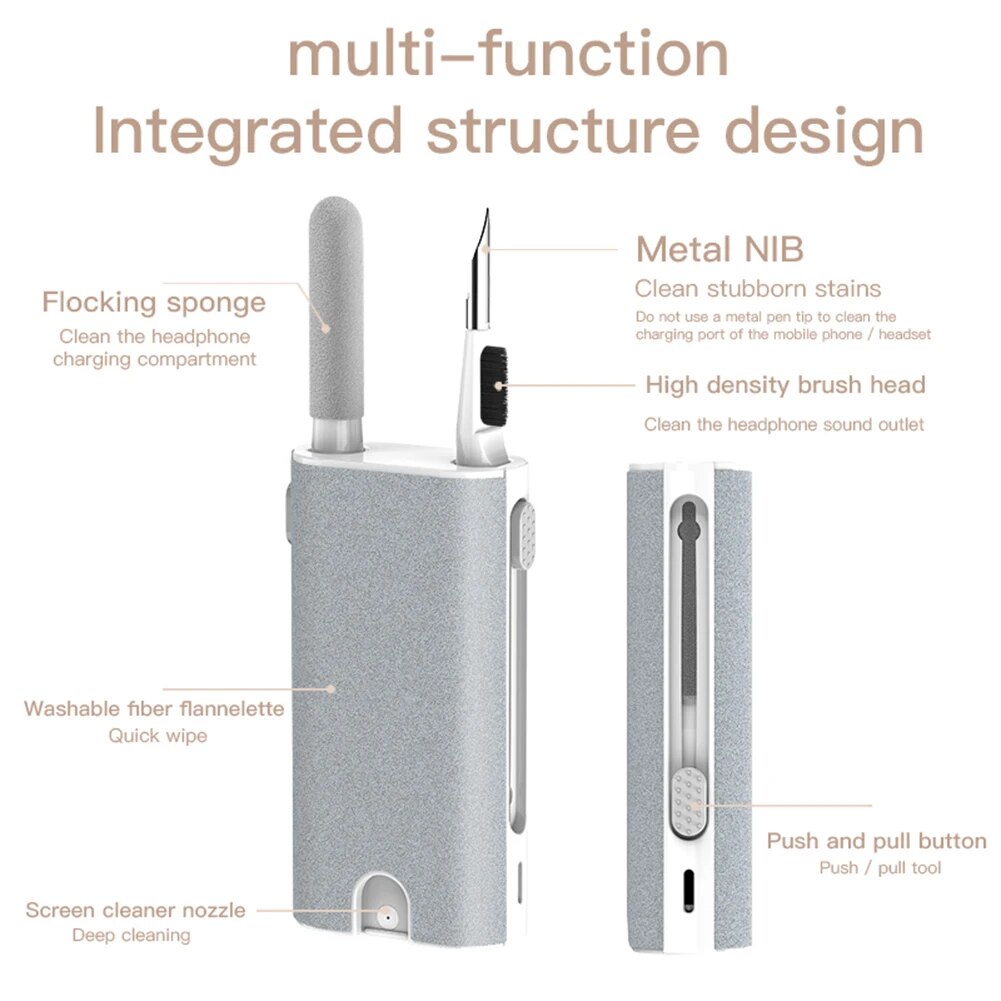 NEW multi cleaning pen 5 in 1 Earphone Case Cleaning Pen with Spray ...