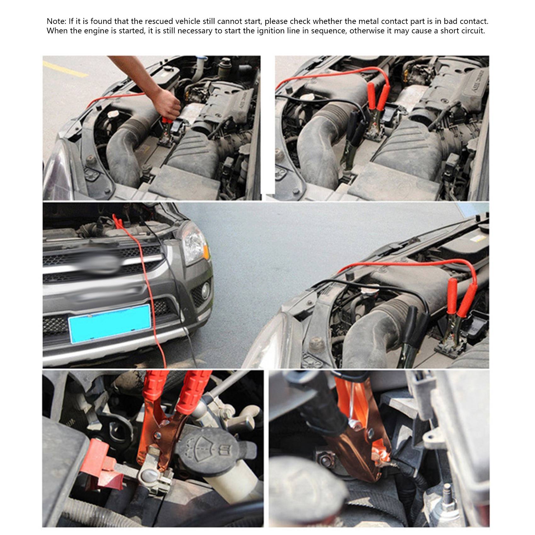 2PCS 3 Meters 2000AMP Car Emergency Power Start Cable Car Copper Wire ...