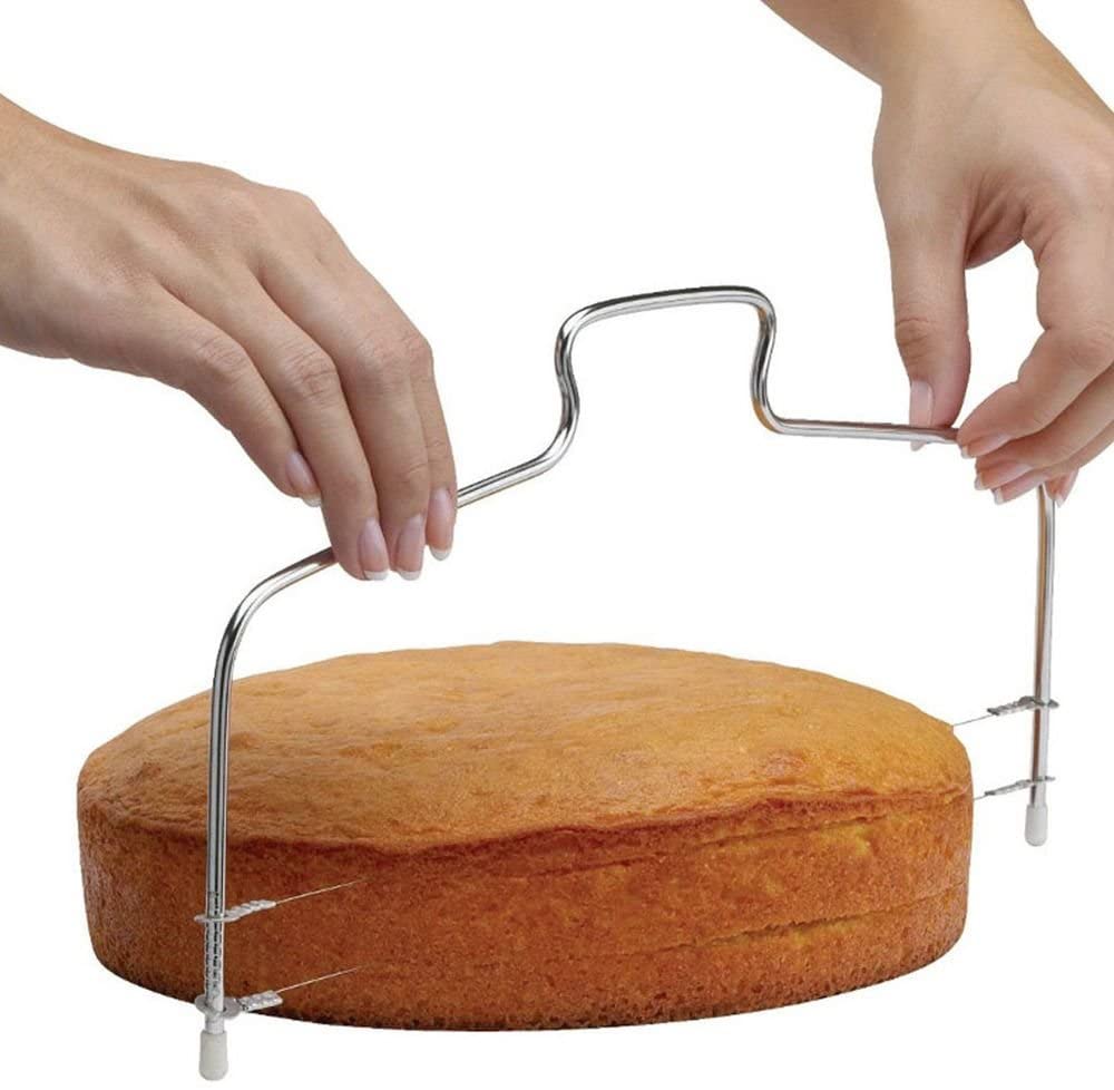 Adjustable Stainless steel Wire Double line Cake Slicer Leveler | Daraz.lk