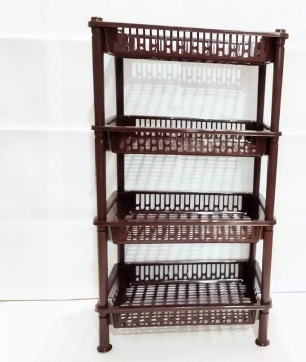 Plastic Vegetable Fruit Rack - 4 Layer Multipurpose Stand Rack | Daraz.lk