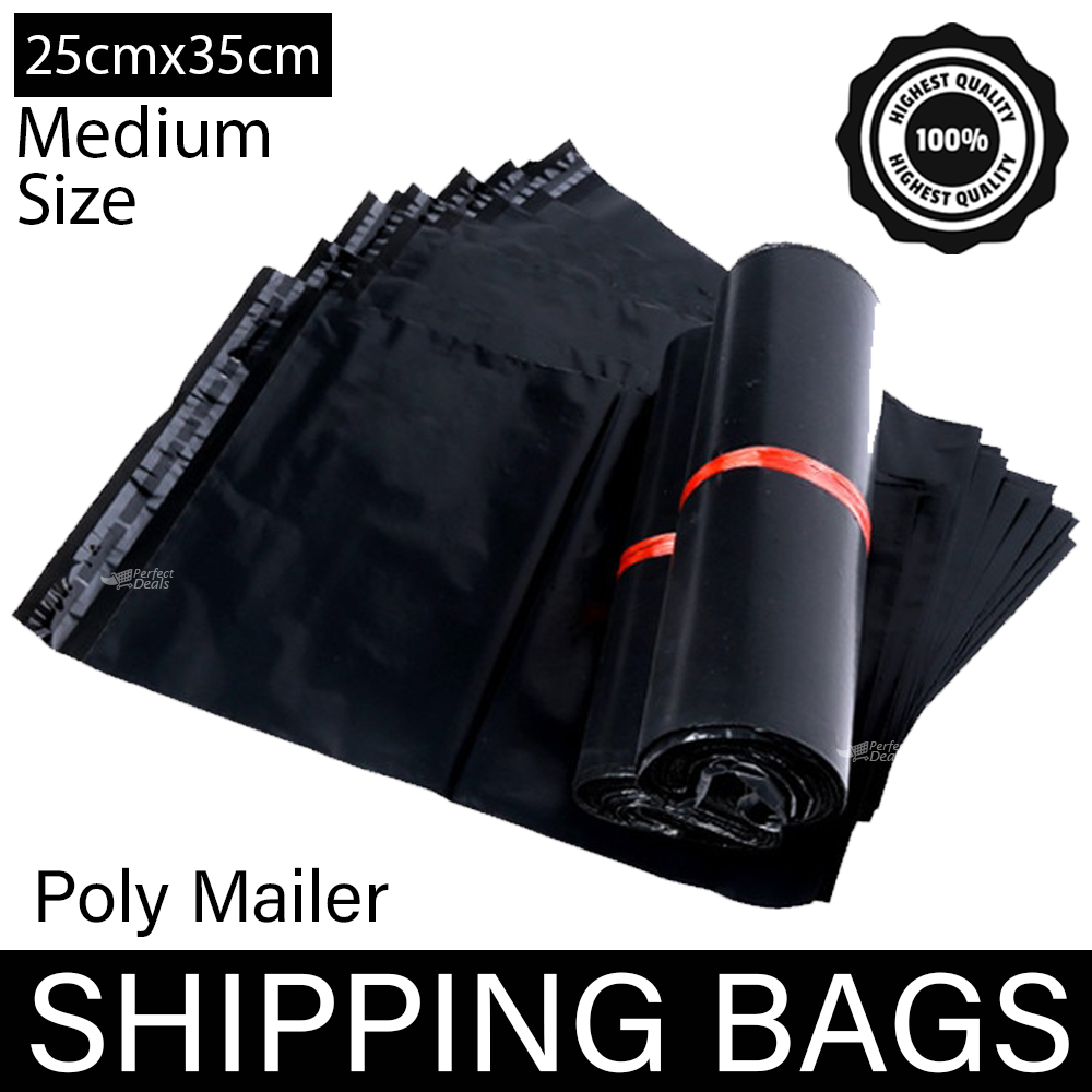 Shipping Bag Poly Mailer Black Color Flyers Bundle of 100Pcs & 25pcs ...
