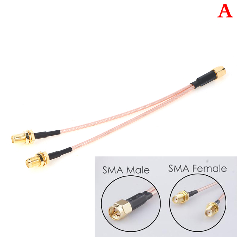 SMA to 2X SMA Male Female Y type Splitter Combiner Jumper Cable Pigtail ...