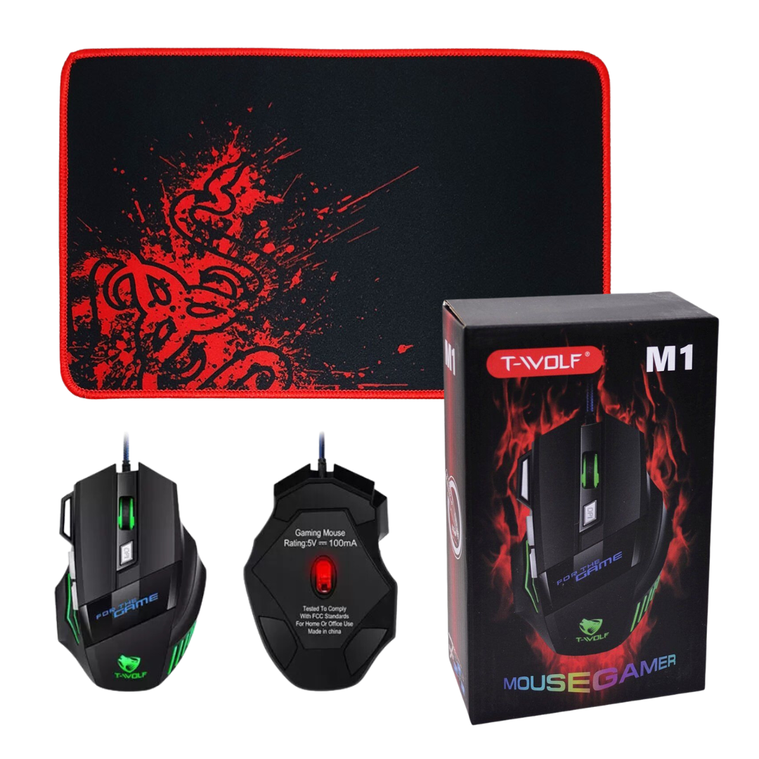 T-WOLF M1 Gaming Mouse + Gaming Mouse Pad Combo | Daraz.lk