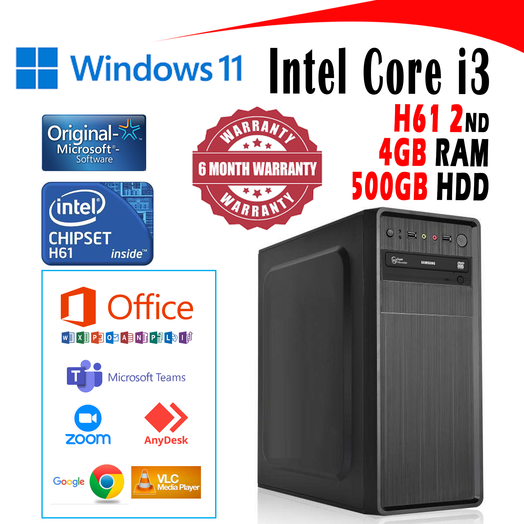 Core i3 H61 desktop computer 4GB RAM 500GB | Daraz.lk