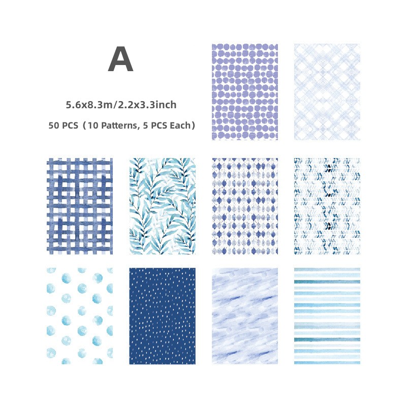 Panda Online 50PCS Sweet Supply Station Series Basic Material Paper DIY Album Journaling Planner ...