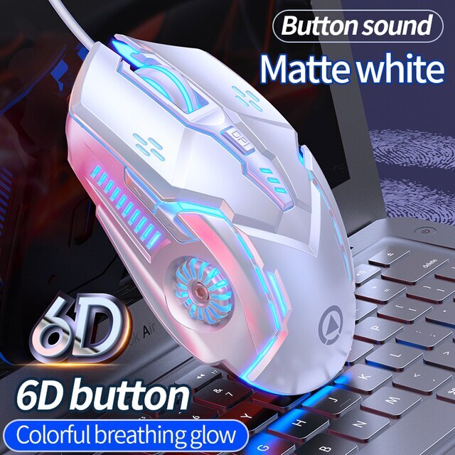 G5 Wired Gaming Mouse Colorful Backlight 6 Button Silent Mouse 4 Speed ...