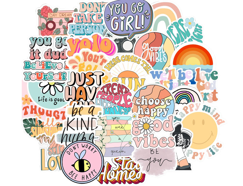 20/40/60pieces Quotes Aesthetic Stickers Motivation Funny Words ...