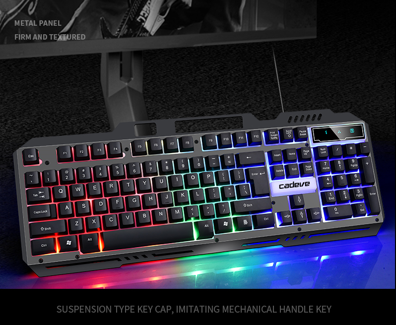 VR30 Cool Metal wired keyboard Luminous Mechanical Feeling Gaming ...