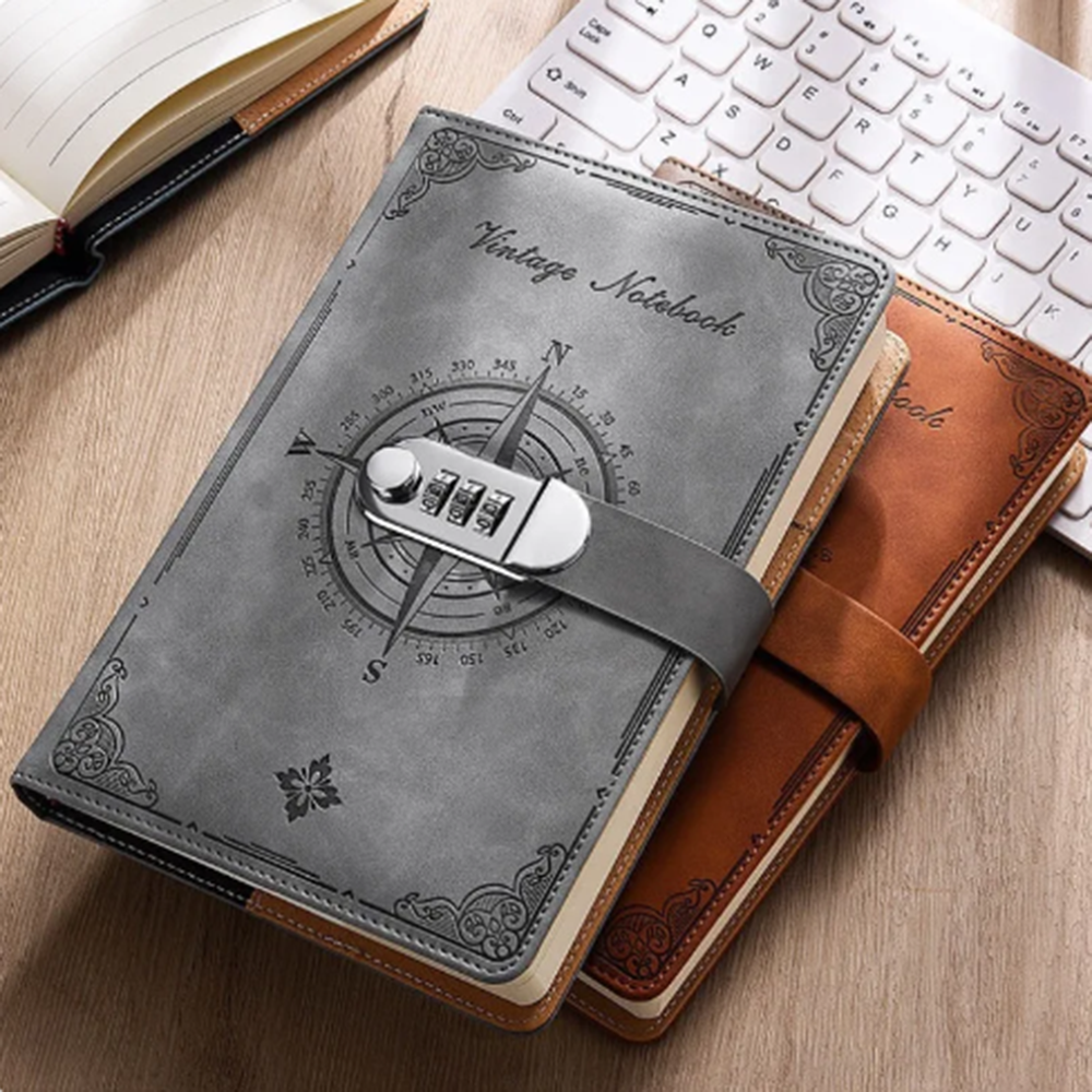 Retro style Notebook 200 pages A5 size Diary Password book for Students ...