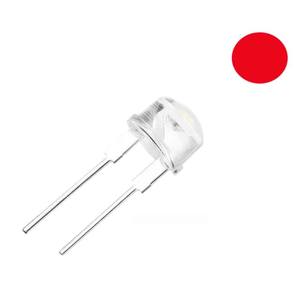 20PCS F8 8mm Straw Hat LED Emitting Diode Micro Indicator White Red ...