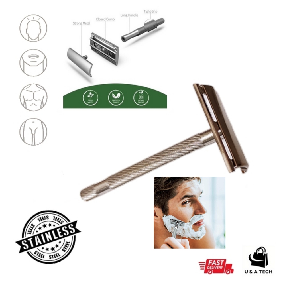 Safety Razor Metal Double-edged Shaving Razor Manual Mustache Removal ...