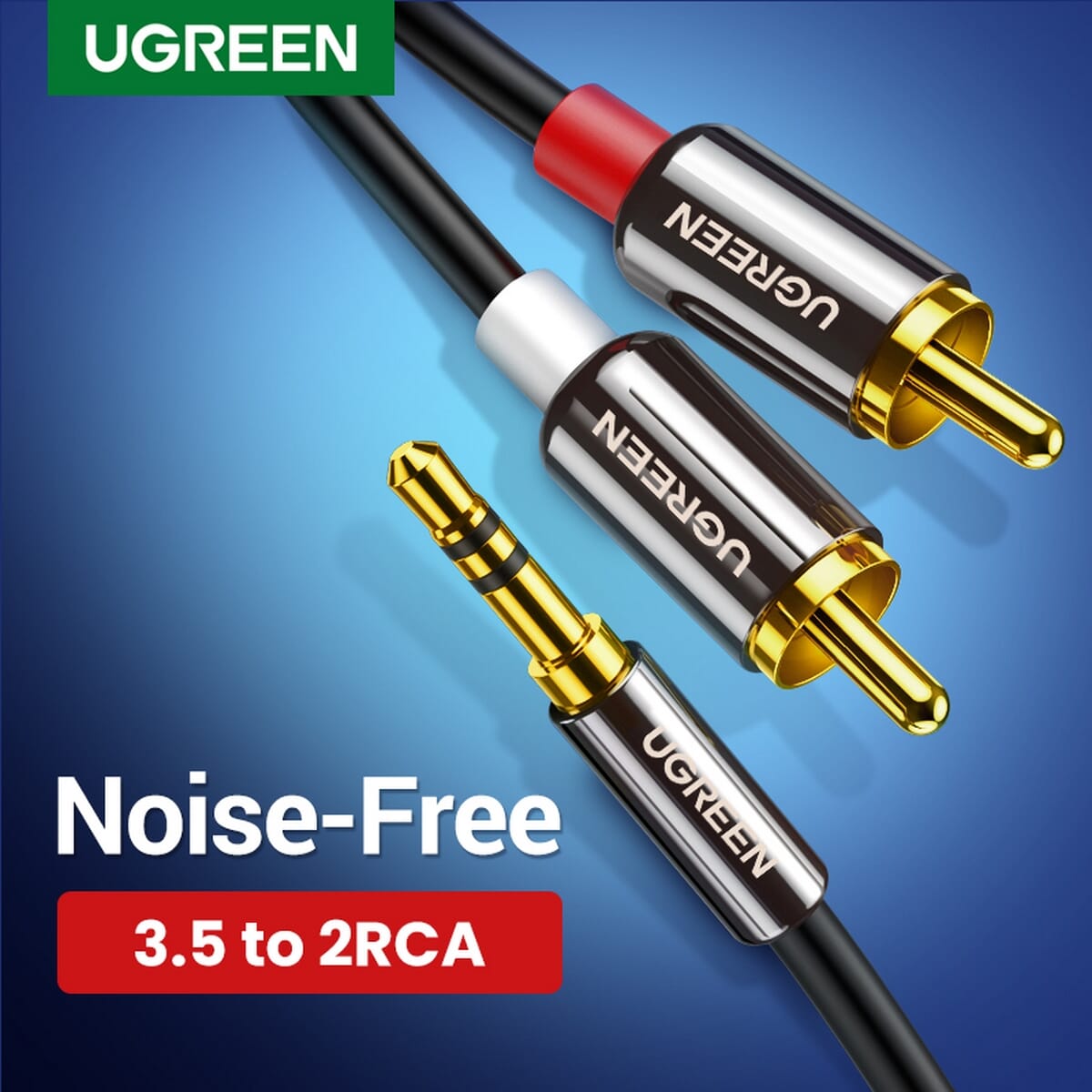 Ugreen RCA Cable HiFi Stereo 2RCA to 3.5mm Male to Male Au-dio Cable ...