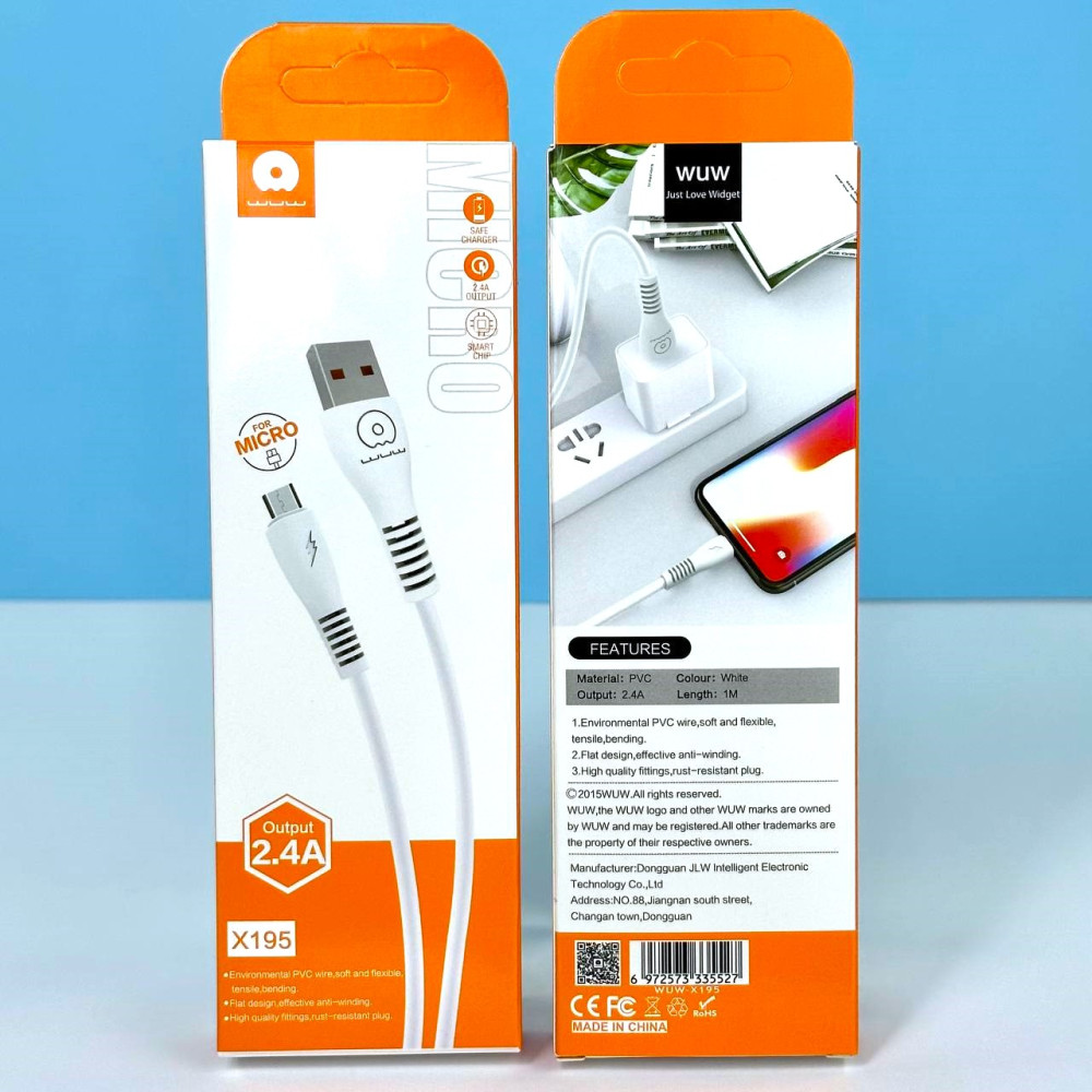 Data Cable WUW X195 Micro USB 1m 2.4A Output | Daraz.lk