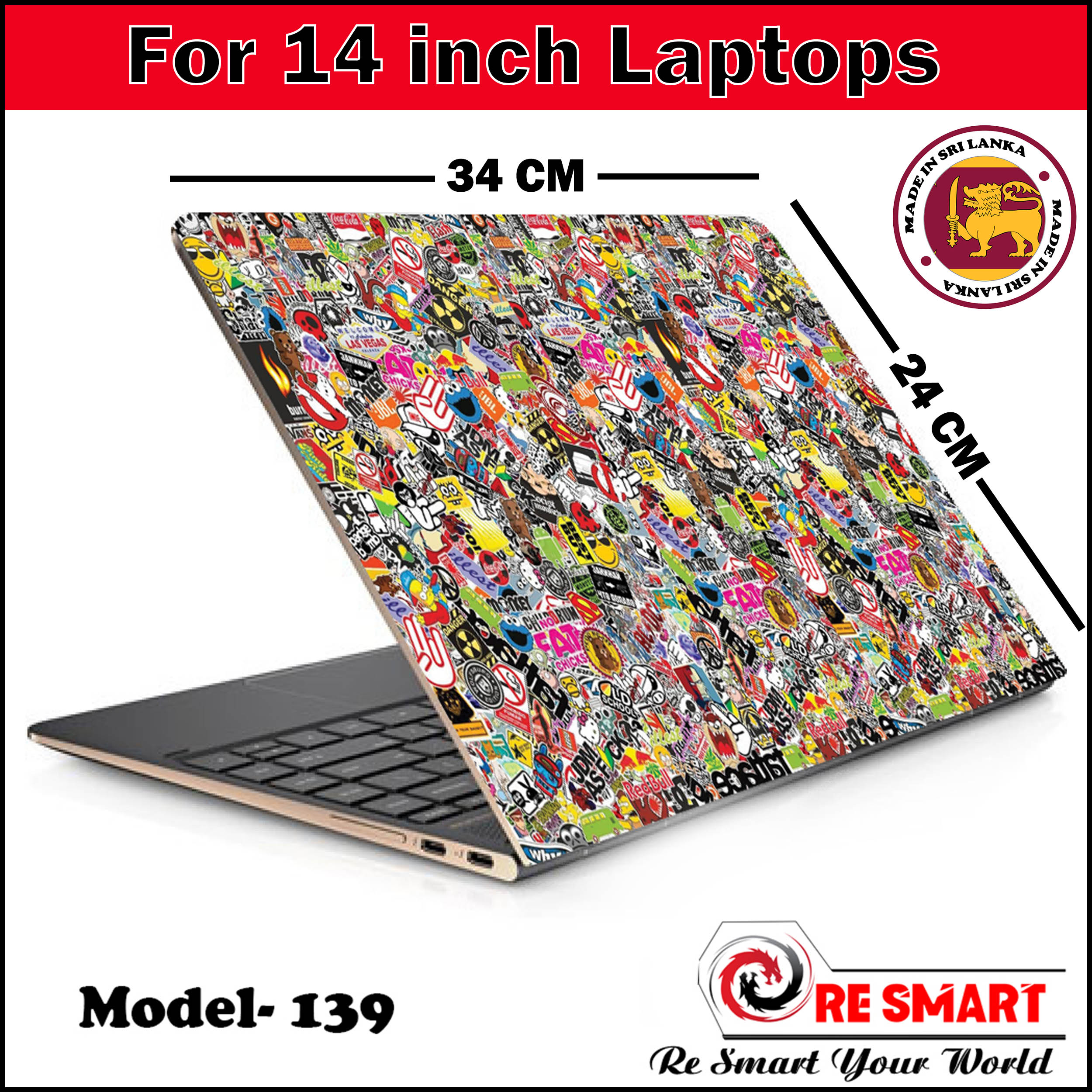 Laptop Skin Protector Sticker With High Quality Matt Laminate(For 14 ...
