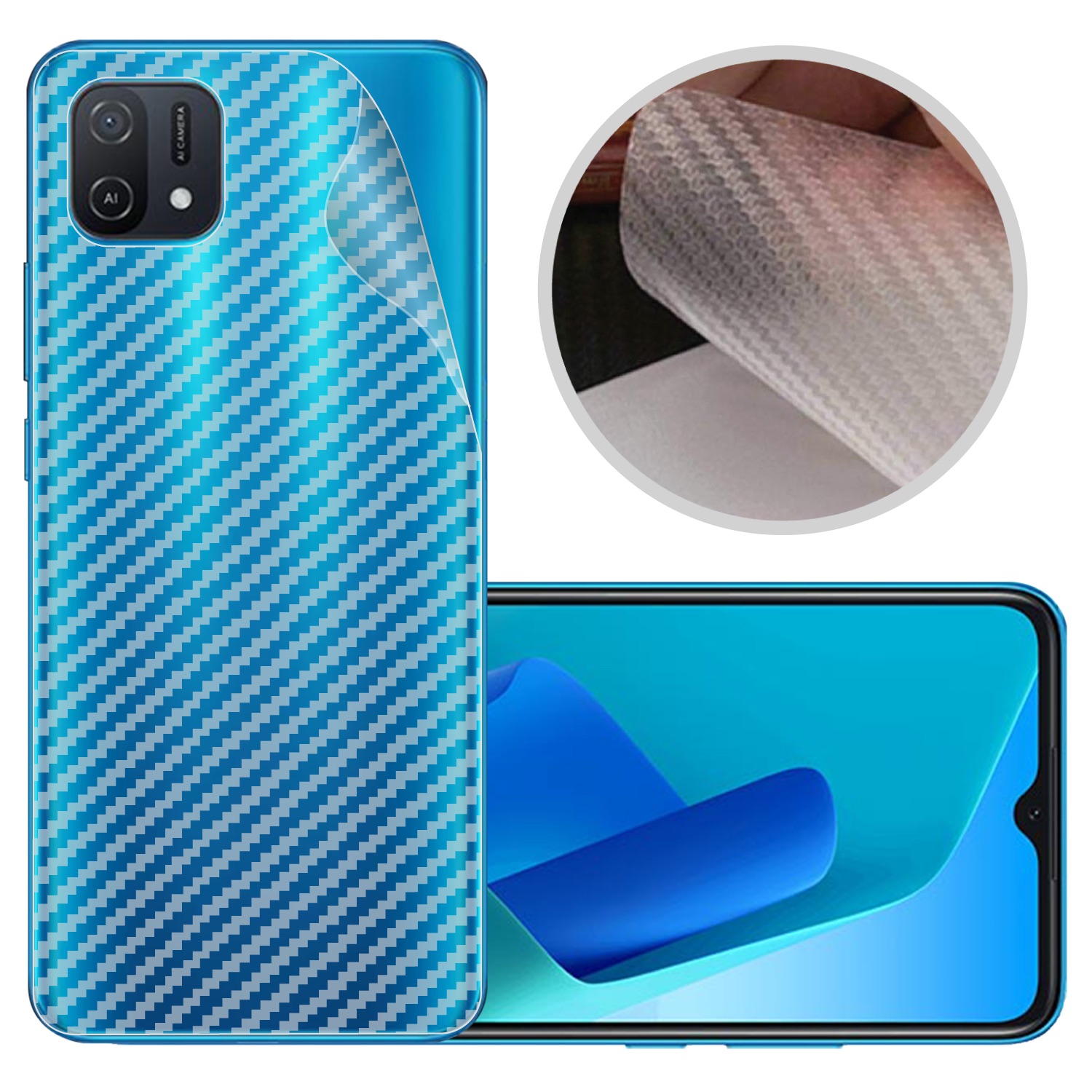 Carbon fibre back sticker for OPPO A15 / A16 / A16k / A17 / A17k | Daraz.lk
