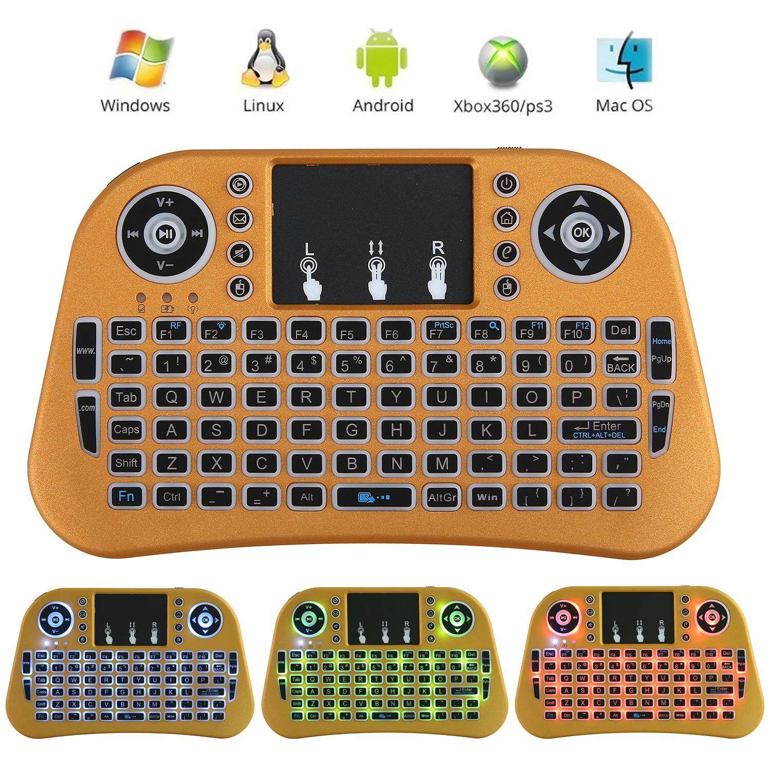 Portable Mini Wireless 2.4G Colorful Backlit Touchpad Keyboard With ...