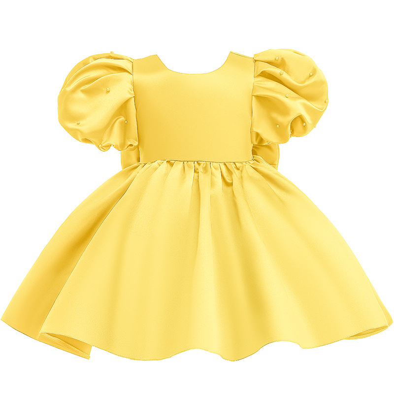 Elegant Girls Flower Puff Sleeve Dresses For Weddings Kids Formal ...