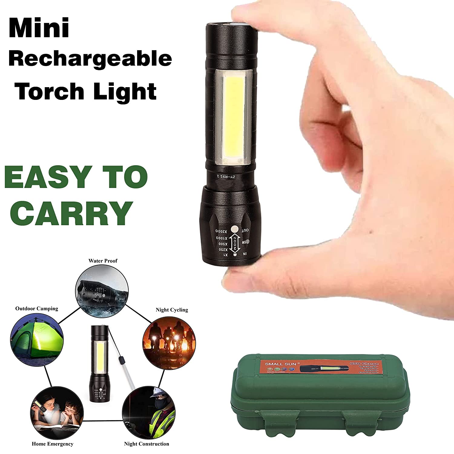 Rechargeable Mini LED Torch Flashlight | Daraz.lk
