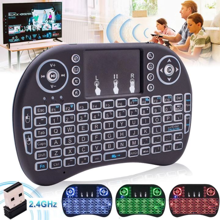 Wireless Mini Keyboard Remote Control Touchpad For Smart TV Android TV ...