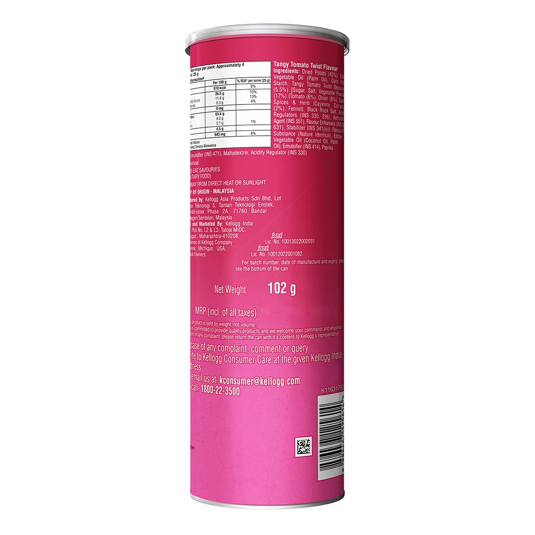 Pringles Tangy Tomato Twist 102g | Potato Chips | Tangy Tomato with a ...