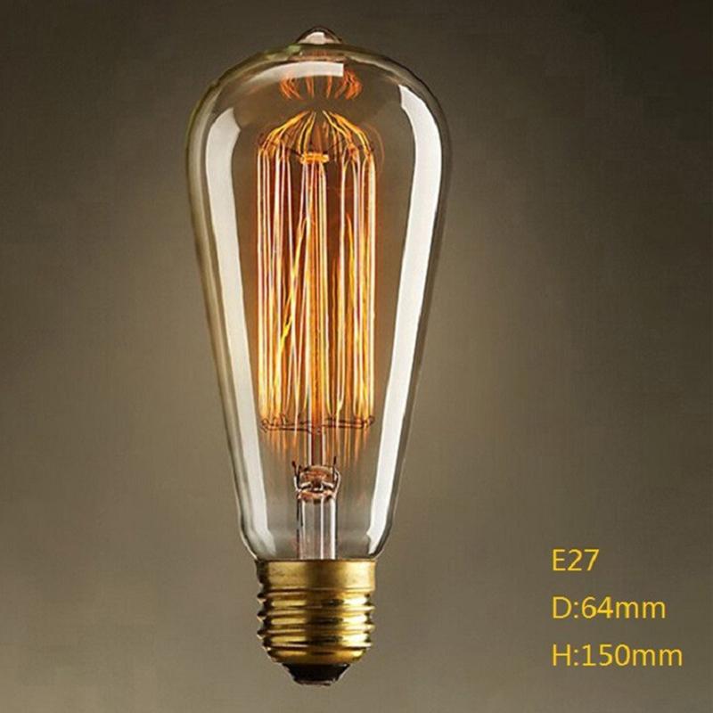 【DIV MALL】40W 220-240V Edison Light Bulb, Retro Yellow Light W-filament Bulb Decor Industrial ...