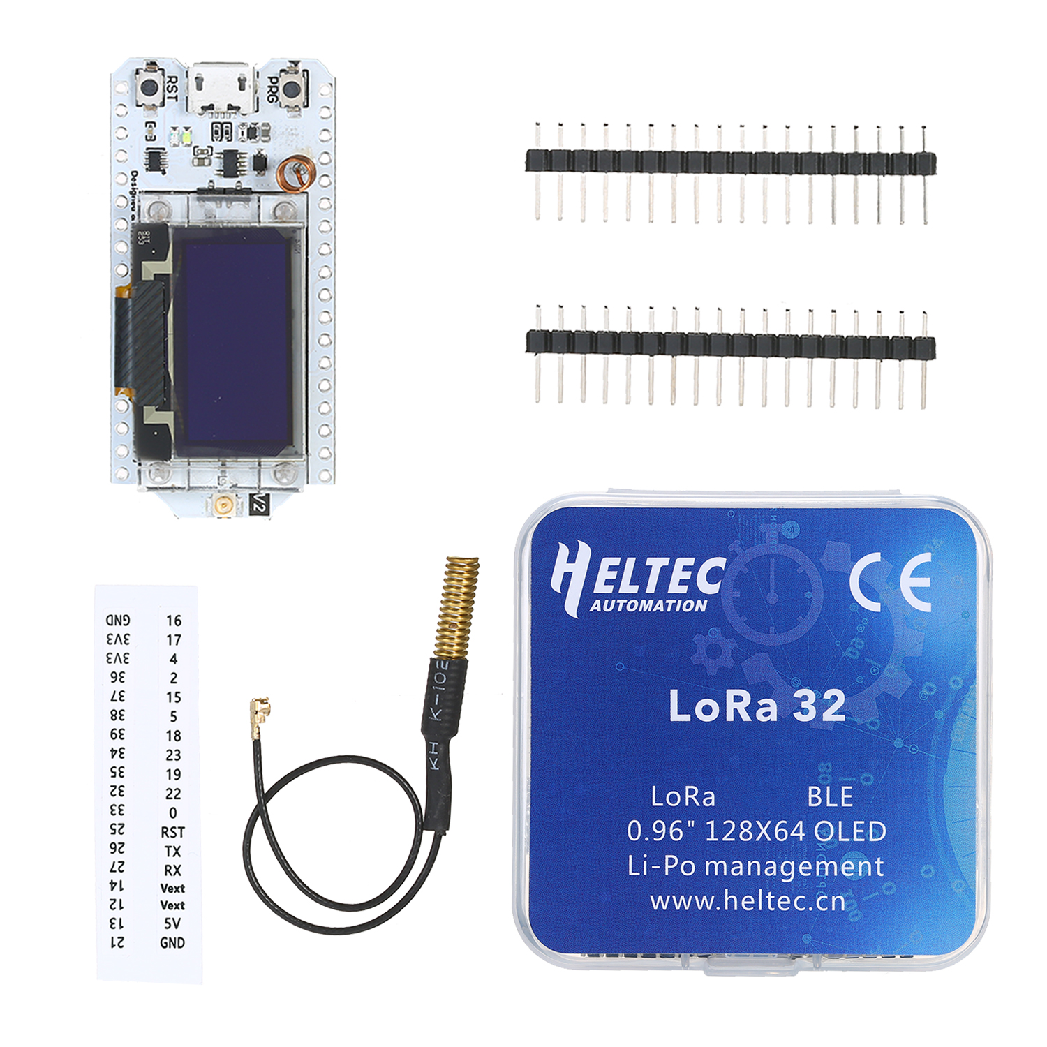 433MHz W-F- Wire less BT Development Board OLED 0.96" Display IOT Modul ...
