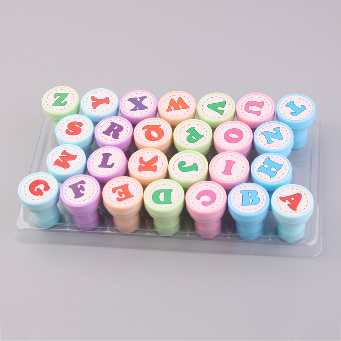 26 Pcs Alphabets Letters Round Stamp Seal Children Gifts Toys Self ...