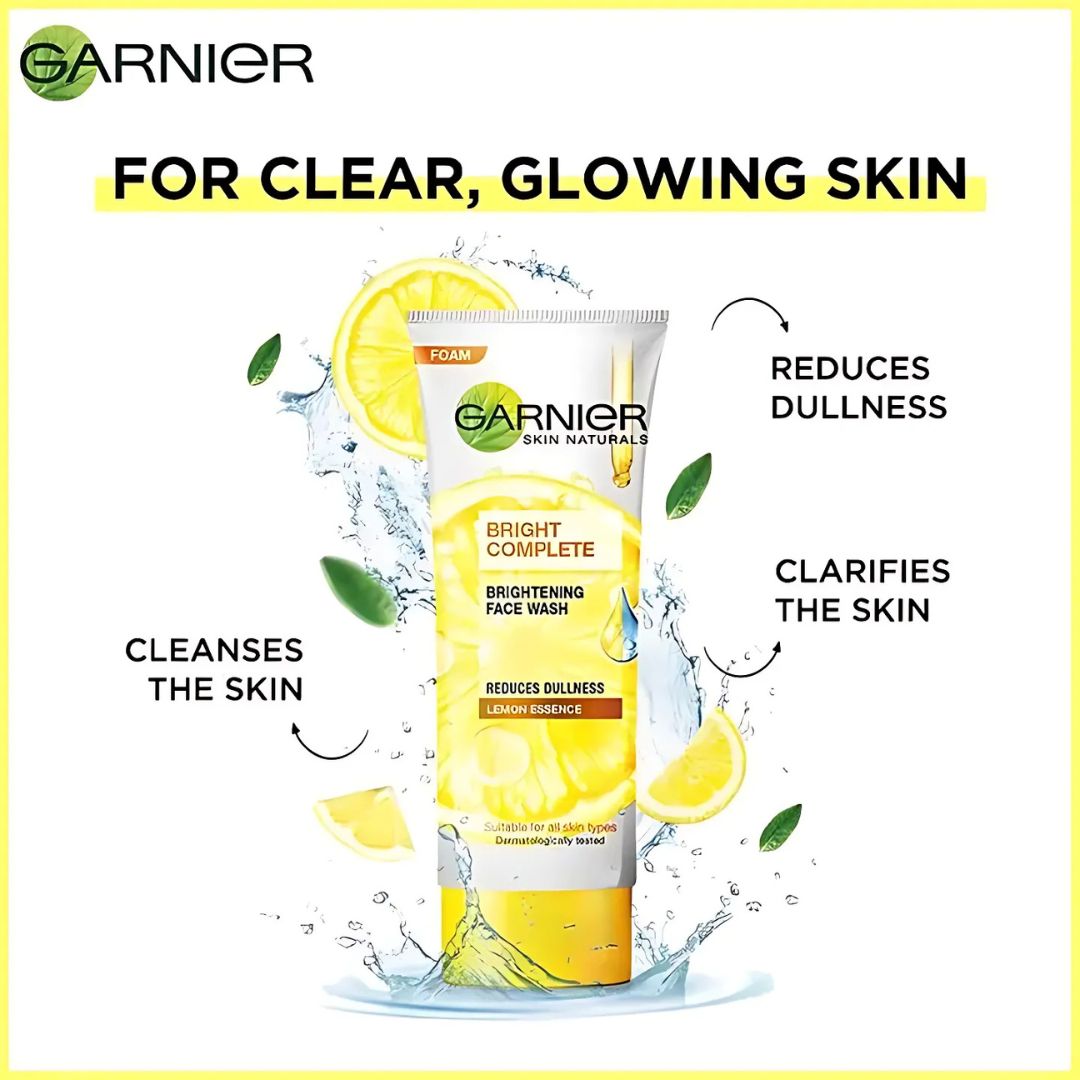 Garnier Bright Complete Vitamin C +Lemon Face Wash - 50g | Daraz.lk