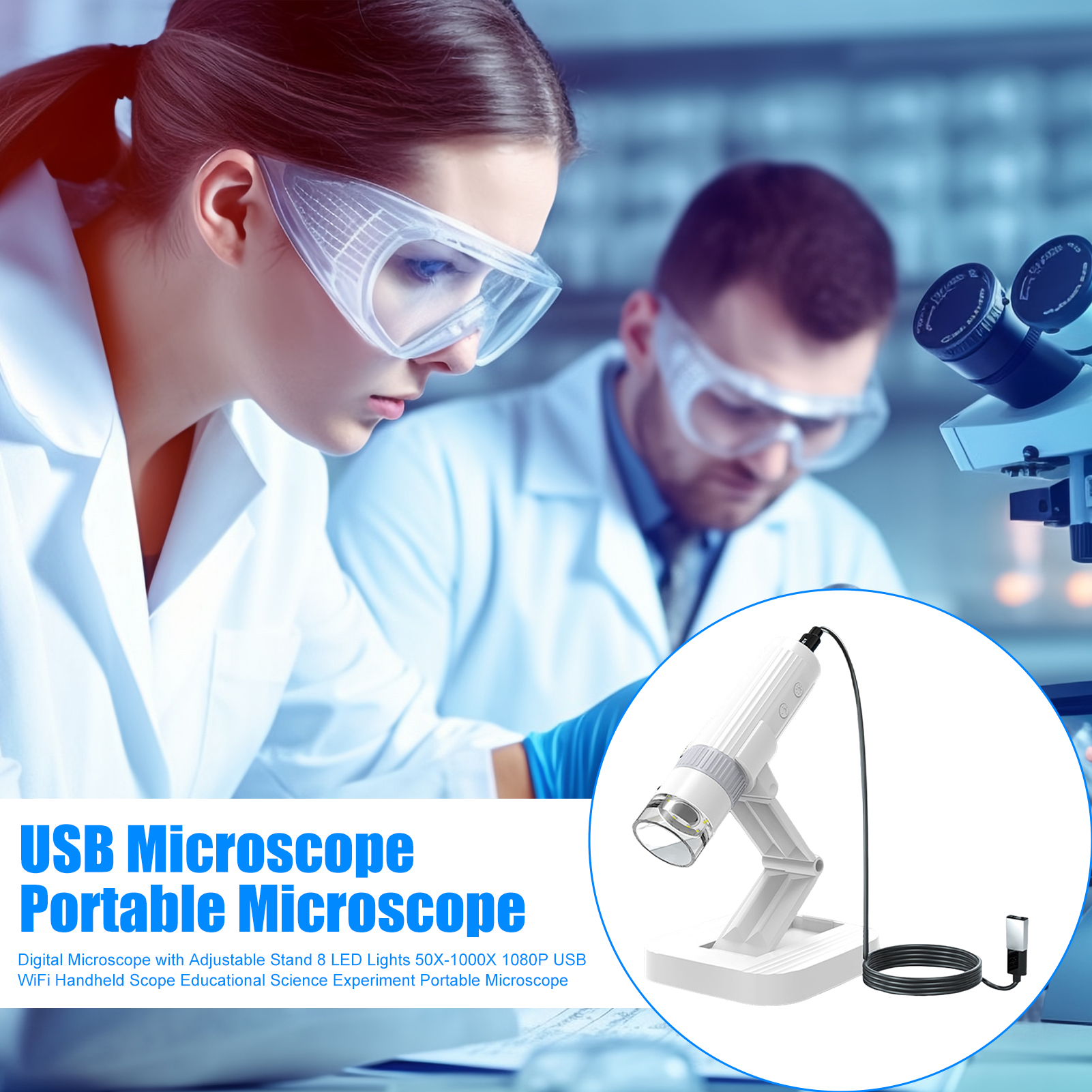 Lcantte Digital Scope Po ble Digital Microscope 50x-1000x Hd Usb ...
