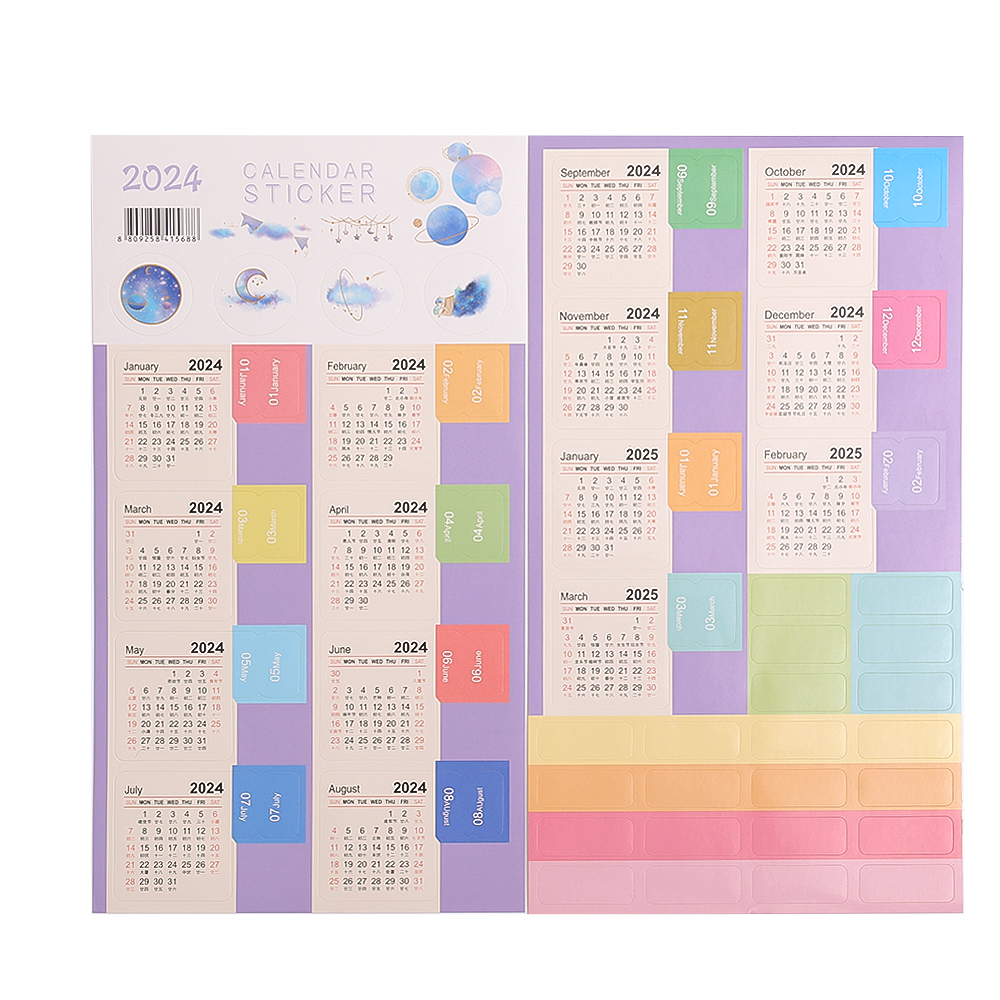 1/2 Set Calendar Index Sticker Month Stickers Tabs Planner Adults 2024 ...
