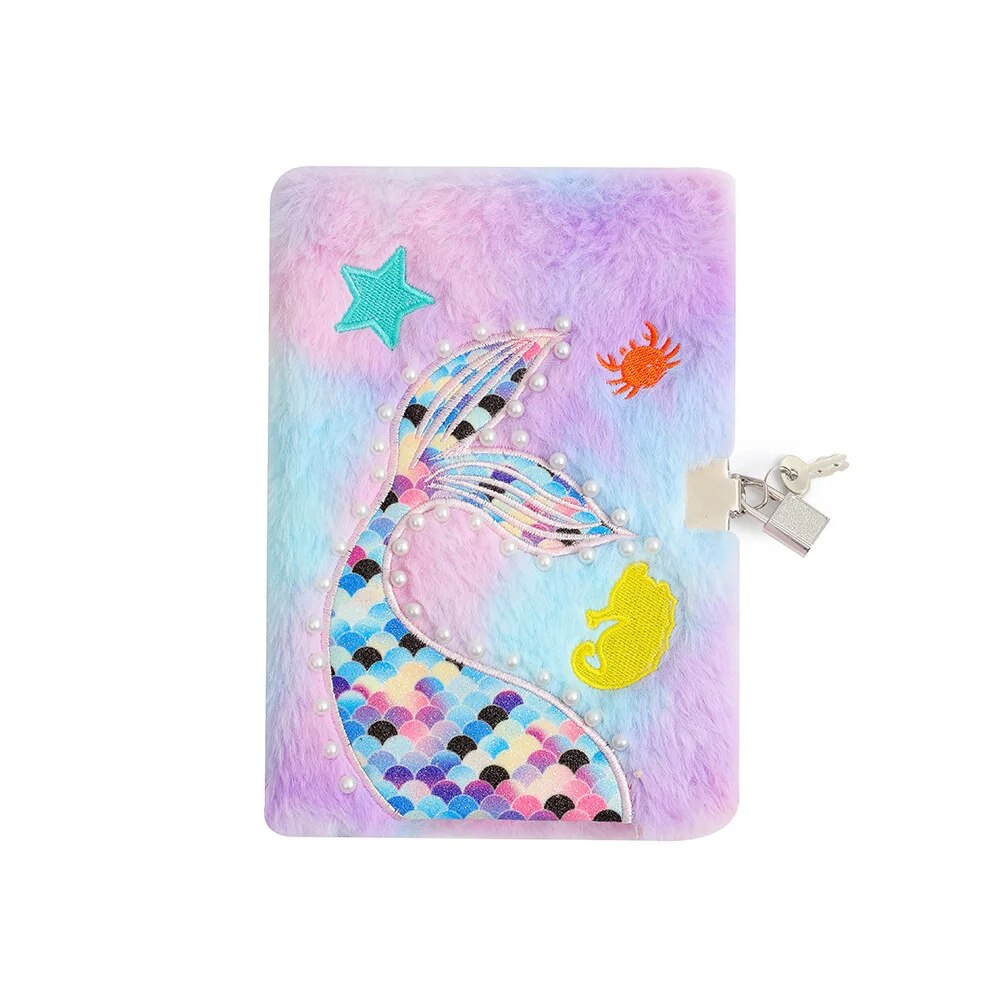 dairy books for girls 2023 Mermaid Tail Plush Notebook Girl Cartoon ...