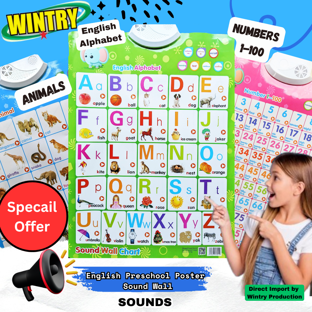 English Preschool Poster Sound Wall Chart Early Educational Toy ...