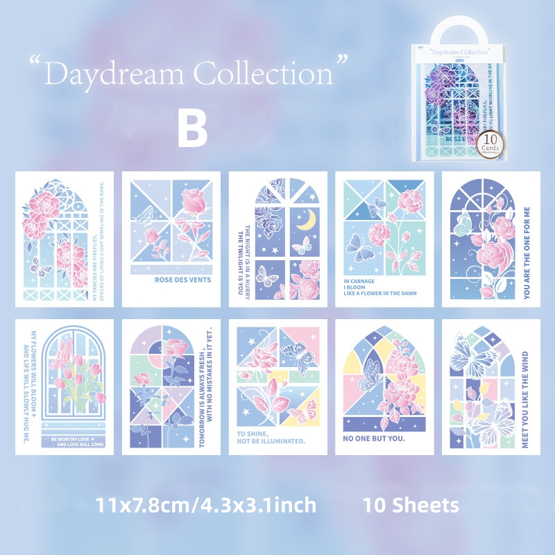 Sweet Journal 10PCS Daydream Collection Series Butterfly Flower PVC ...