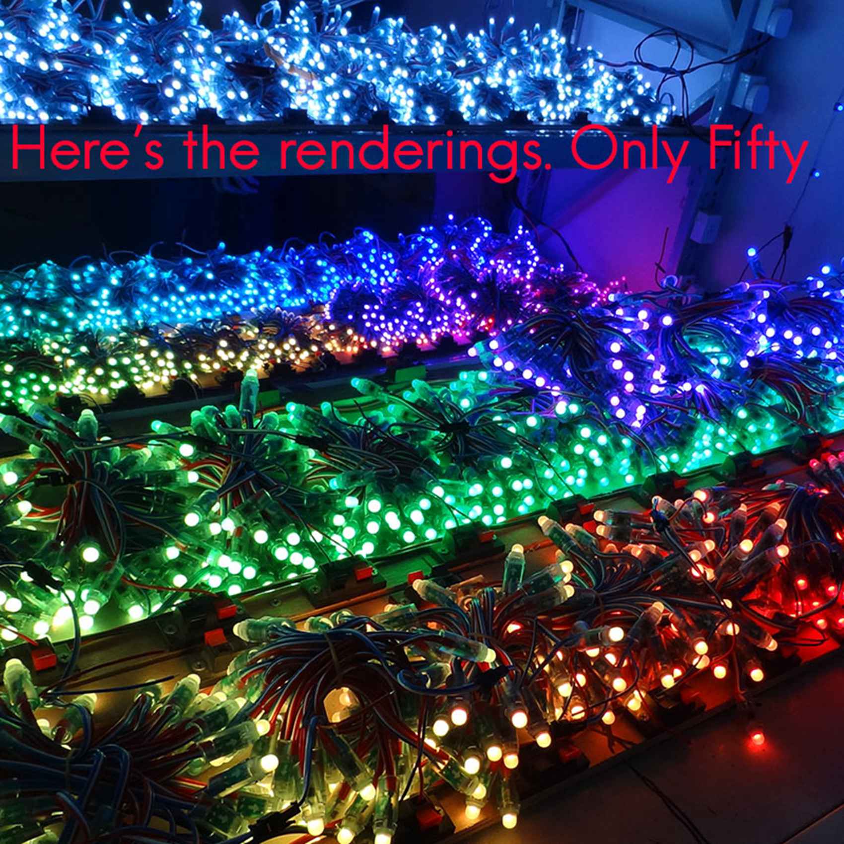200Pcs WS2811 LED Pixel Light String Advertising Pouring Waterproof Full Color Perforated Light ...