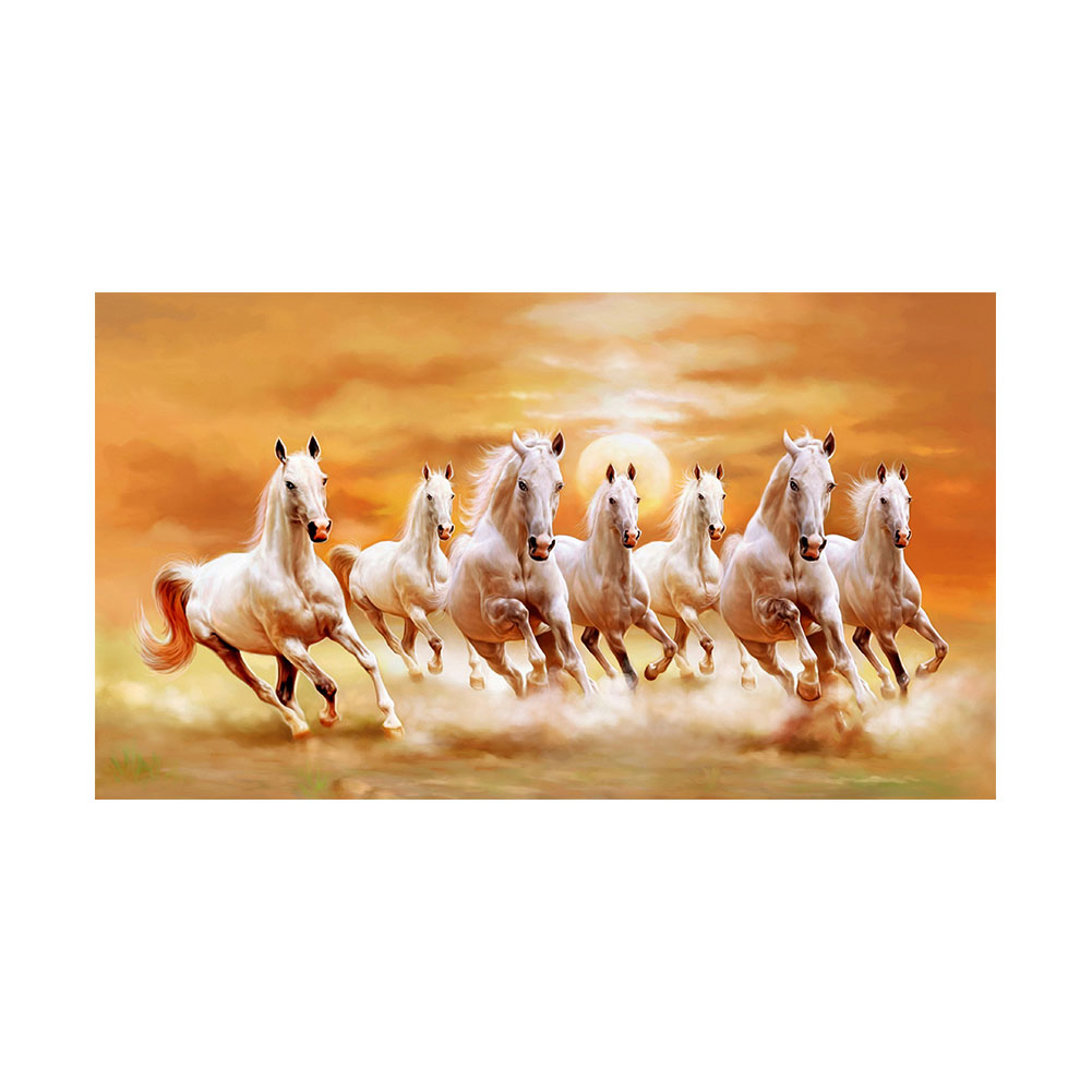 【Dream Sailing Store 】Running Horses Canvas Painting Wall Living Room ...