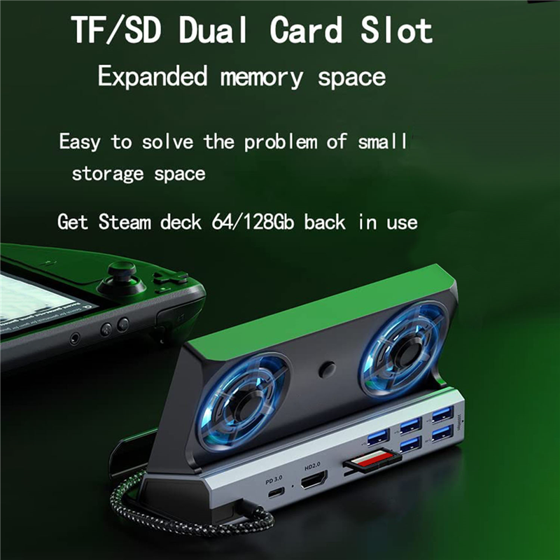 1 Piece 10 in 1 Steam Deck Docking Station with Fan, Support 4K@60Hz ...