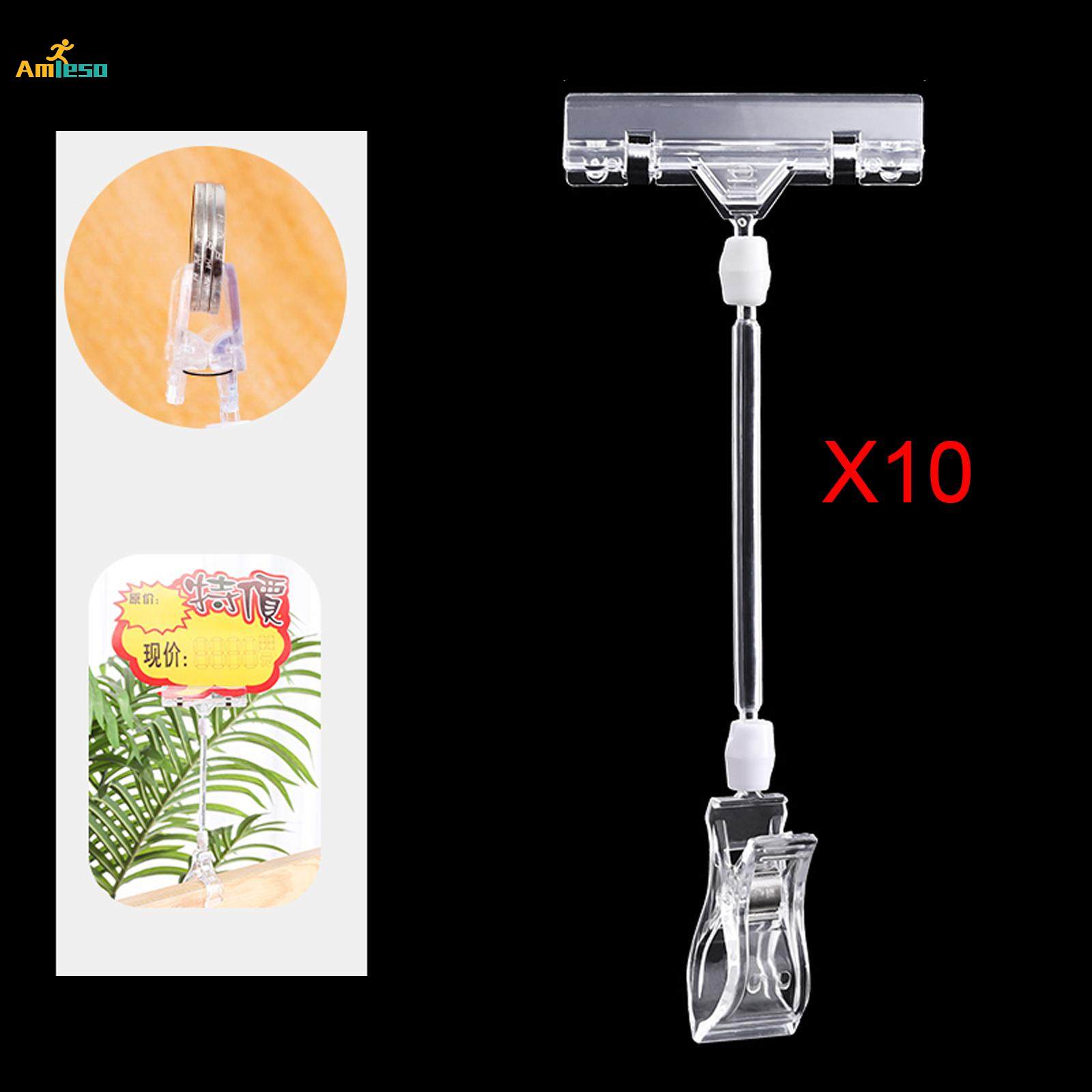 Clamp Sign Holder Hard Card Sleeves Transparent Sign Clips Holders for ...