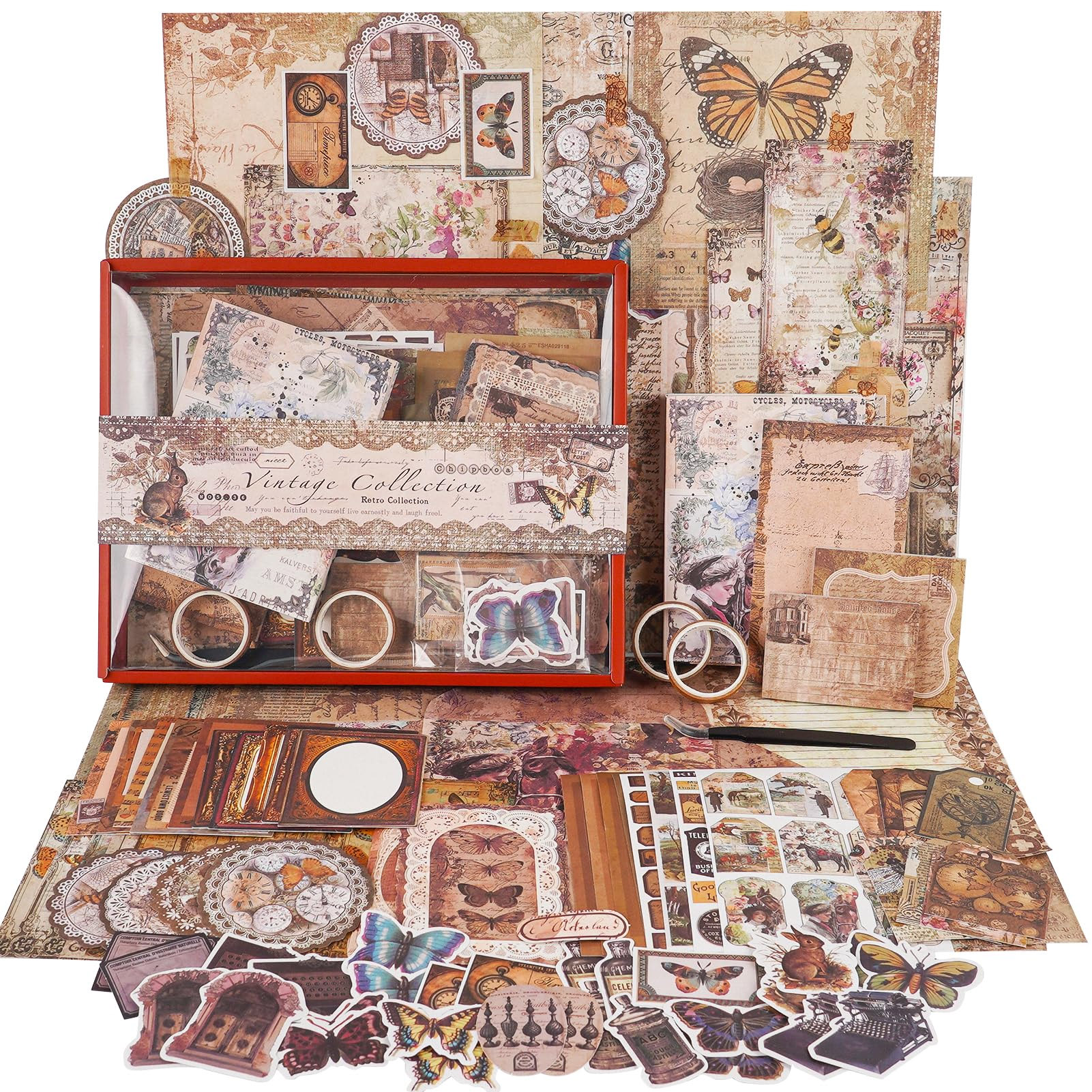 Penasfe Retro Scrapbook Kit Vintage Scrapbooking Kit Diy Art Craft ...