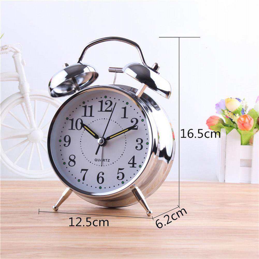 Bedside Traditional Classic Saxon Wind Up Double Bell Alarm Clock ...