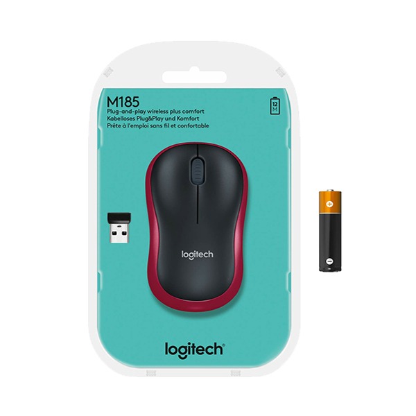Original Logitech M185 Wireless Mouse with Nano Receiver Red | Daraz.lk
