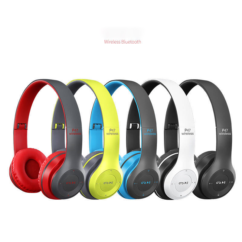 P47 Headset Bluetooth Wireless Earphones with Mic – Gaming Headset 5.0 ...
